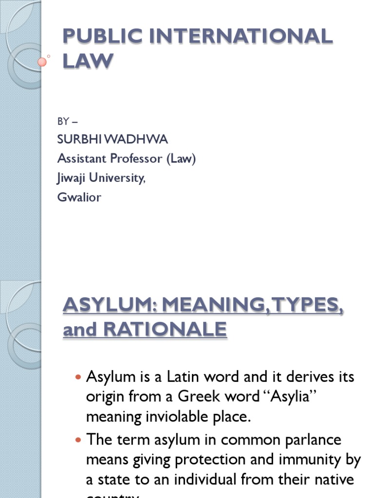 Understanding Asylum in International Law | PDF | Asylum Seeker ...