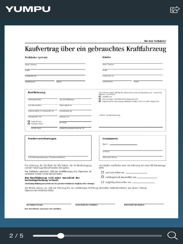 KFZ Kaufvertrag | PDF
