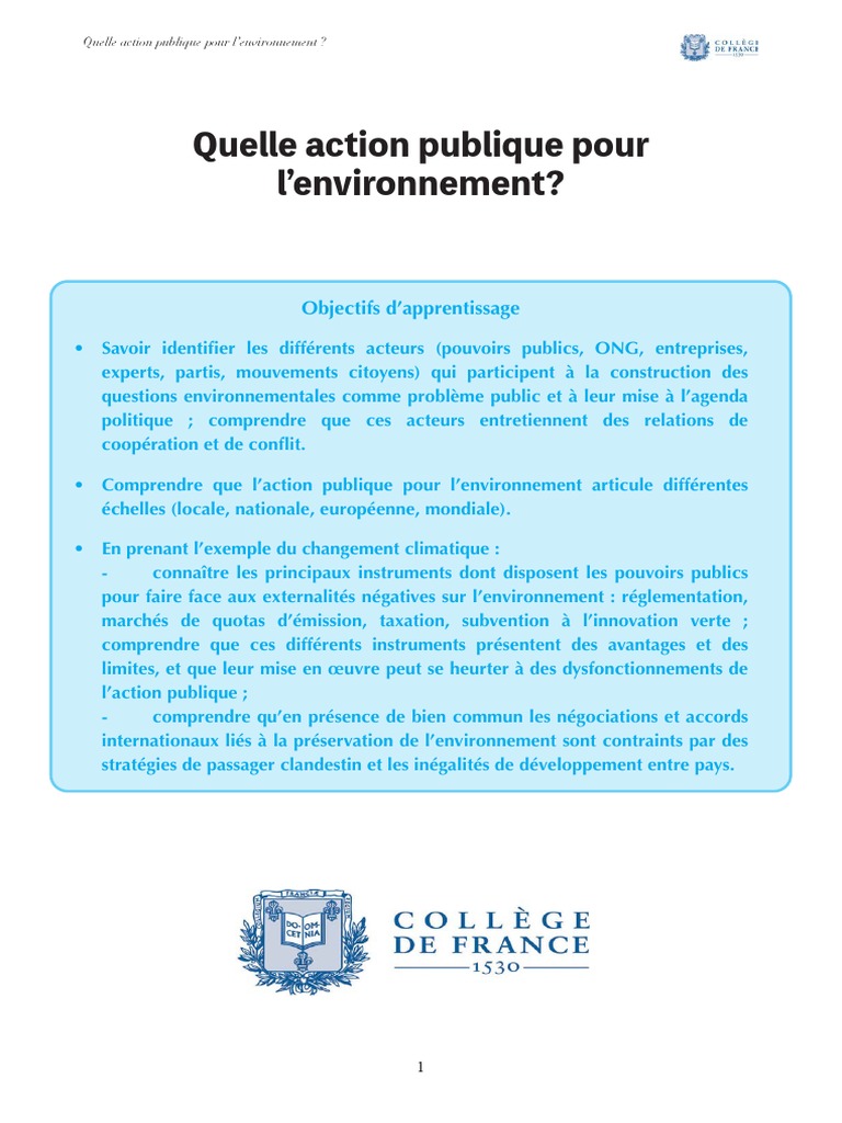 SES Actions Publiques | PDF | Environnement naturel | Groupe d'experts ...