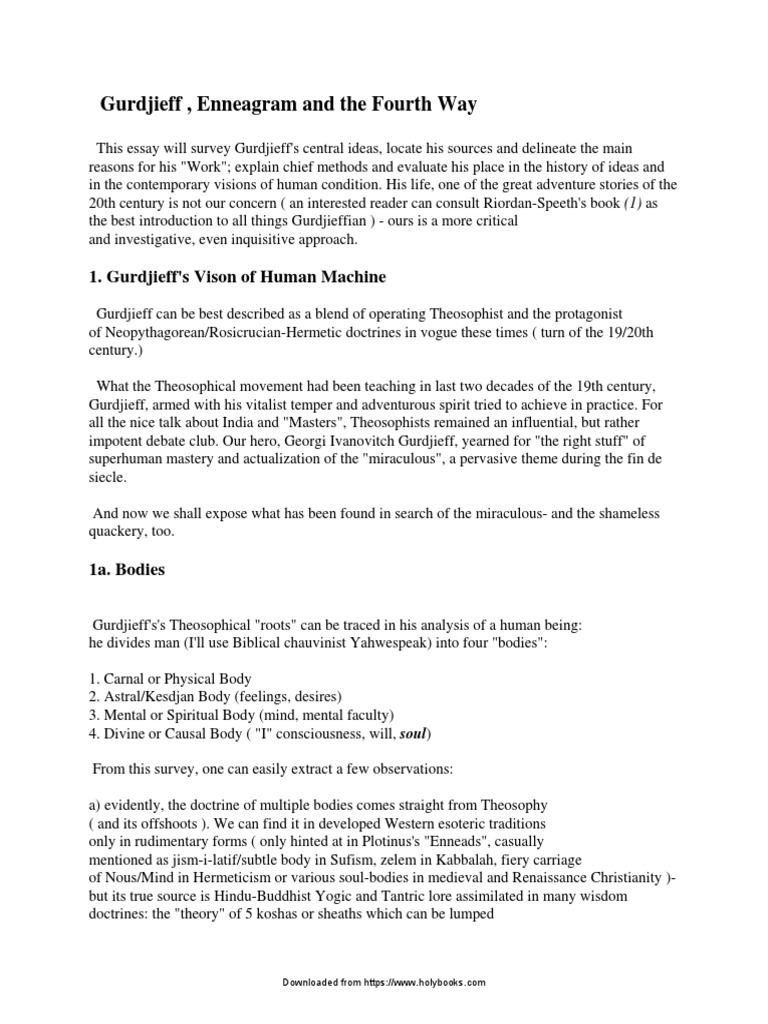 Gurdjieff Enneagram and The Fourth Way | PDF | Fourth Way | Soul