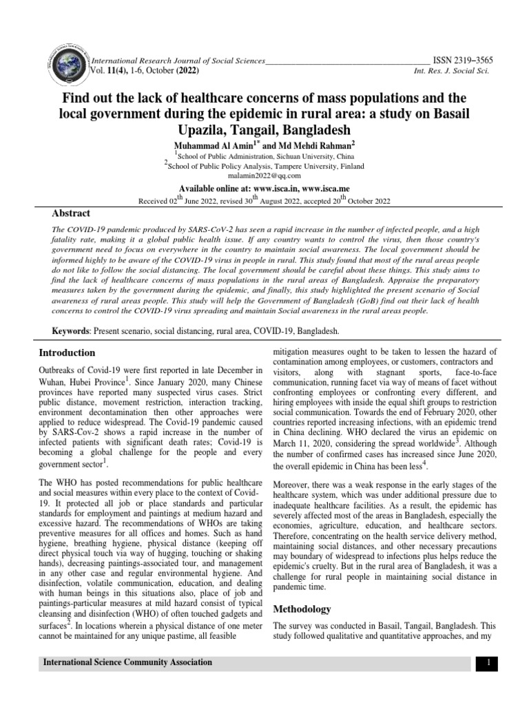 Find Out The Lack of Healthcare Concerns of Mass Populations and The ...