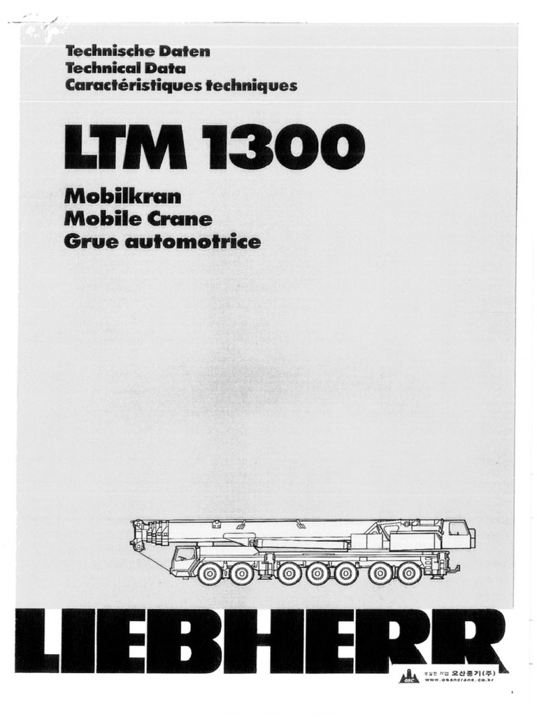 L T M 1300 Load Chart PDF | PDF