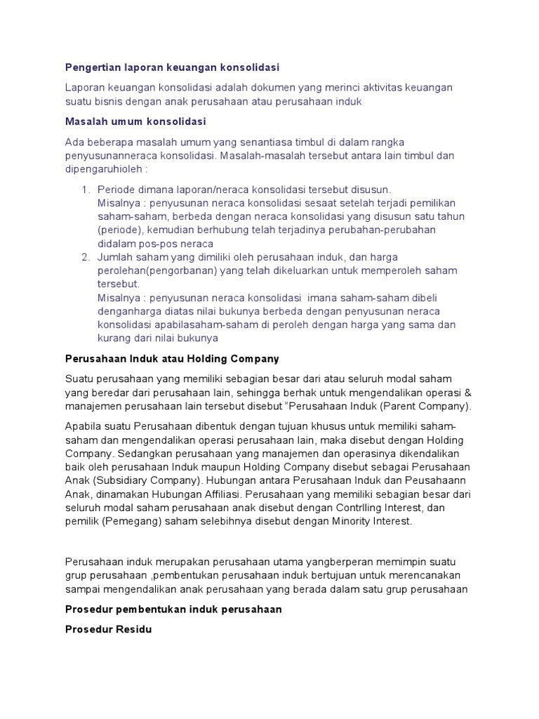 Laporan Keuangan Konsolidasi | PDF | Karier & Perkembangan | Bisnis