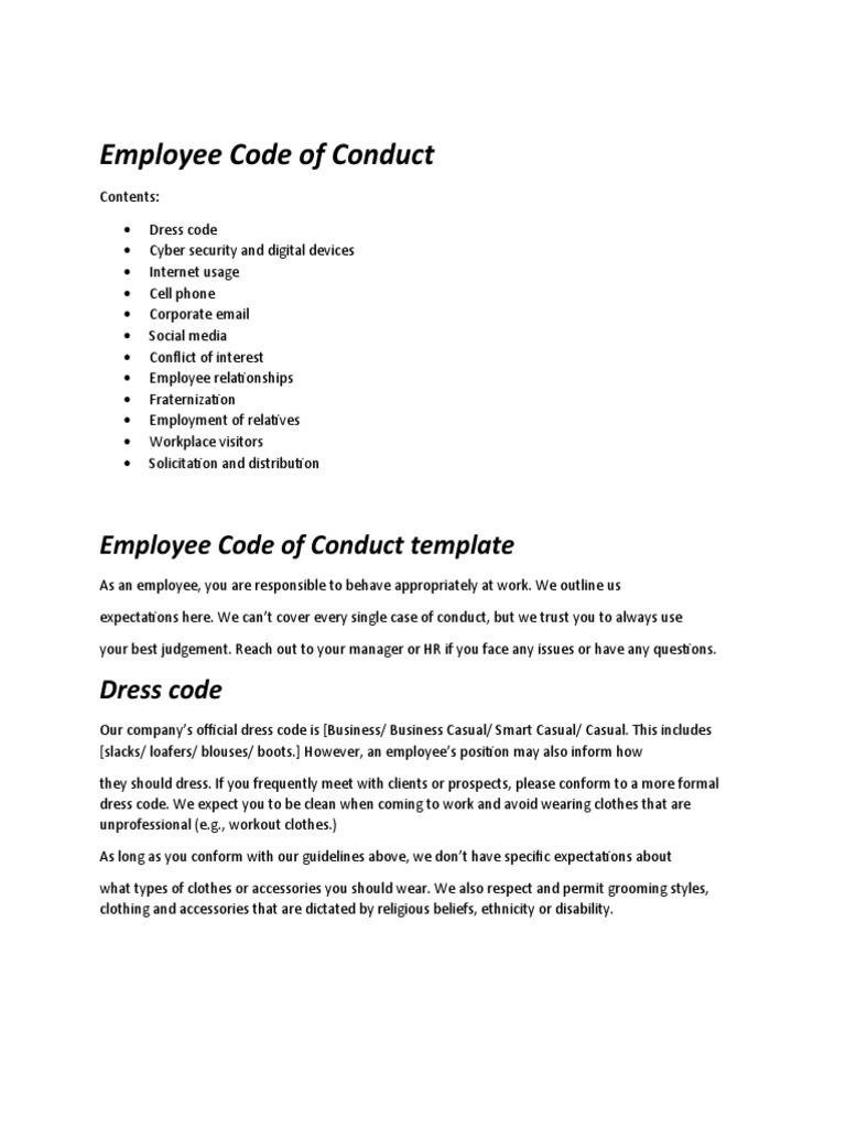 Employee Conduct Guidelines | PDF | Conflict Of Interest | Social Media