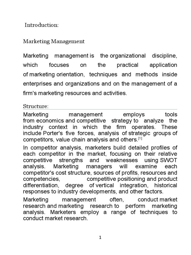 Marketing Management Project | PDF | Marketing | Mass Media