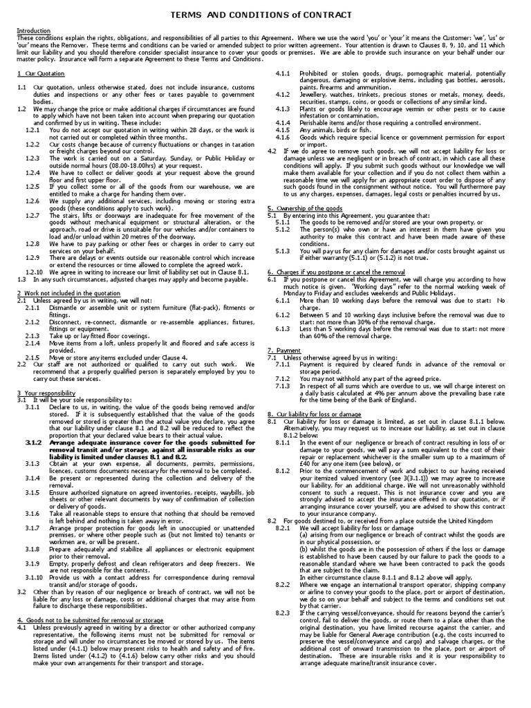 Terms & Conditions of Business | PDF | Legal Liability | Insurance