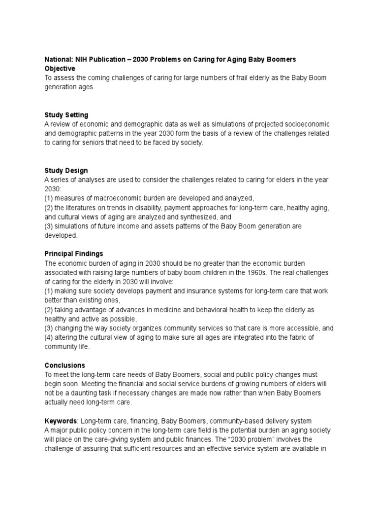 Task | PDF | Baby Boomers | Ageing