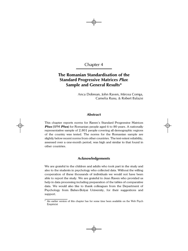 The Romanian Standardisation of The Stan | PDF | Sampling (Statistics ...