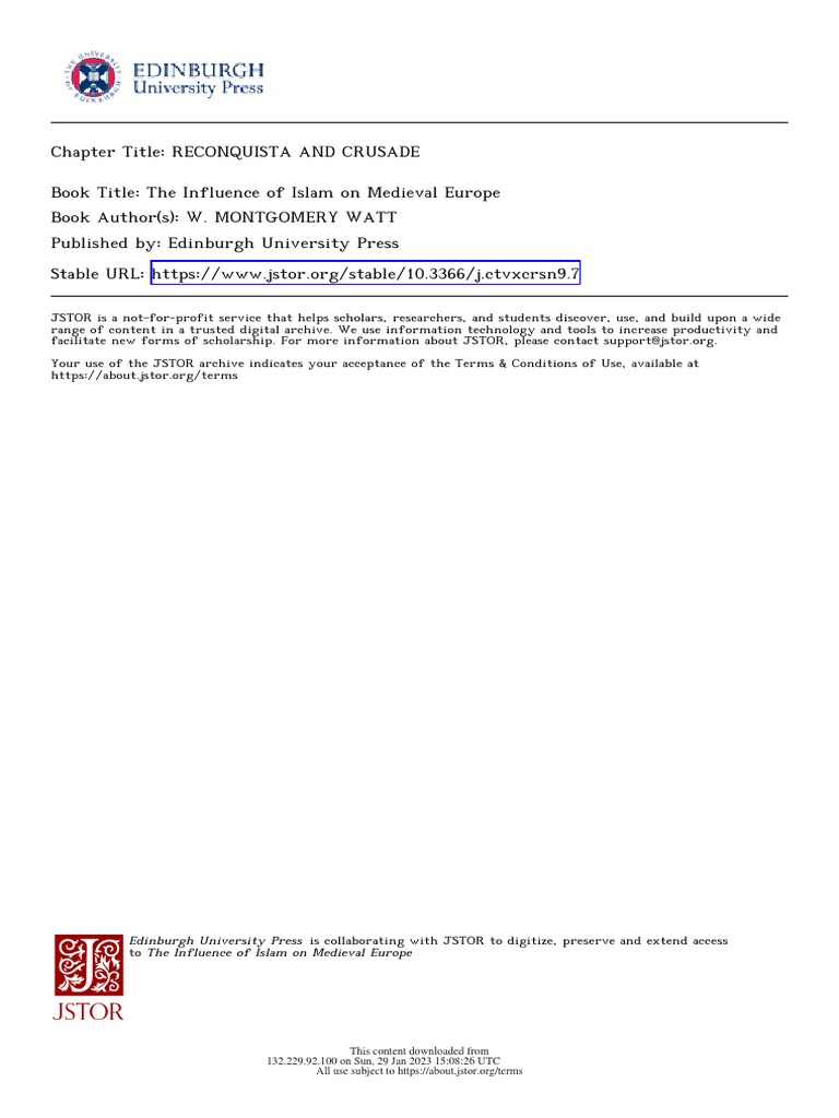 Reconquista and Crusade | PDF | Crusades | Pope