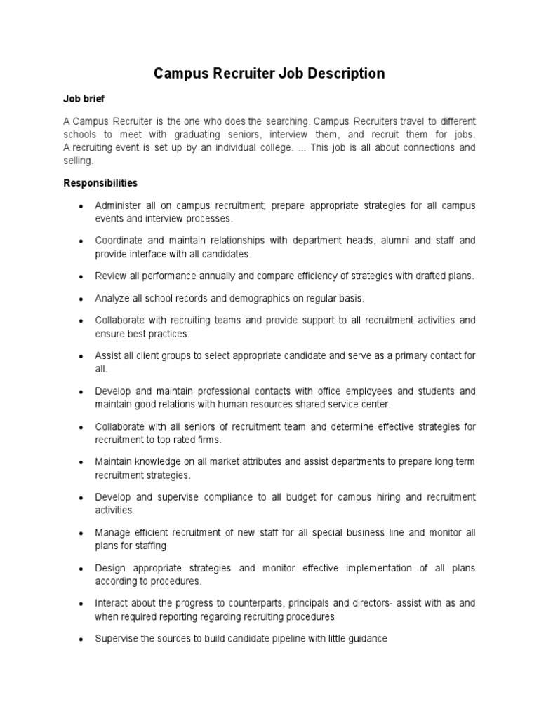 Campus Recruiter | PDF | Recruitment | Human Resources