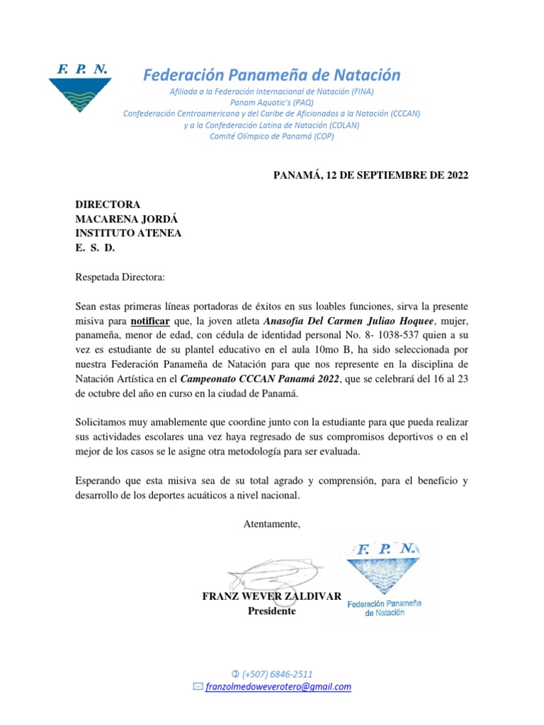 Selección de Atletas para CCCAN 2022 | PDF | Panamá | Nadando