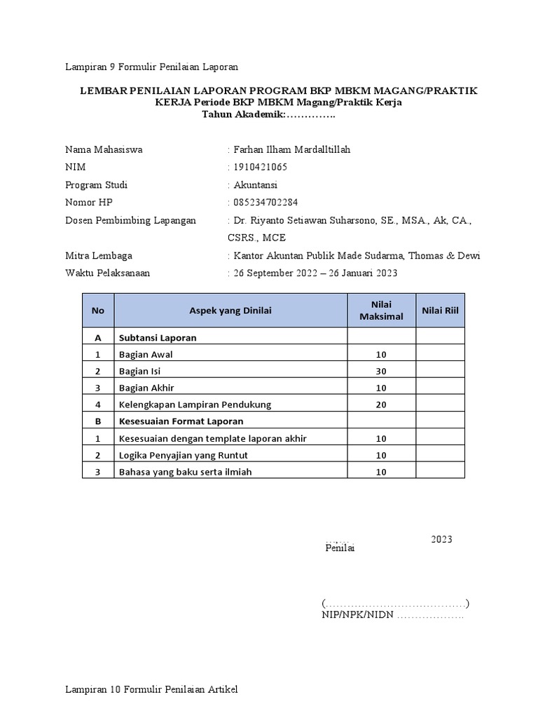 Panduan Bkp Mbkm Magang Atau Praktik Kerja 100 107 Pdf