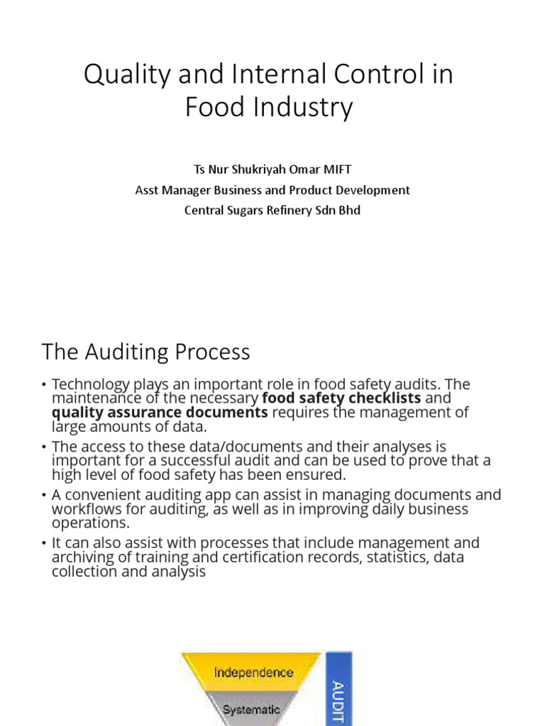 Food Industry Audit Essentials | PDF | Audit | Internal Audit