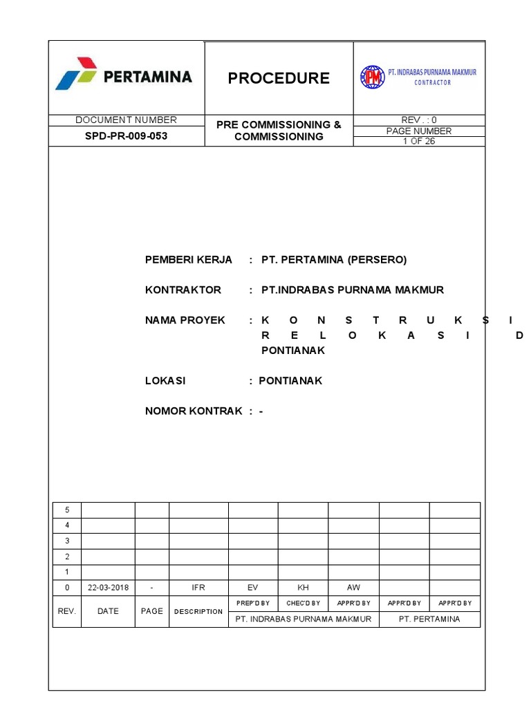 Precommissioning Commissioning Procedure | PDF