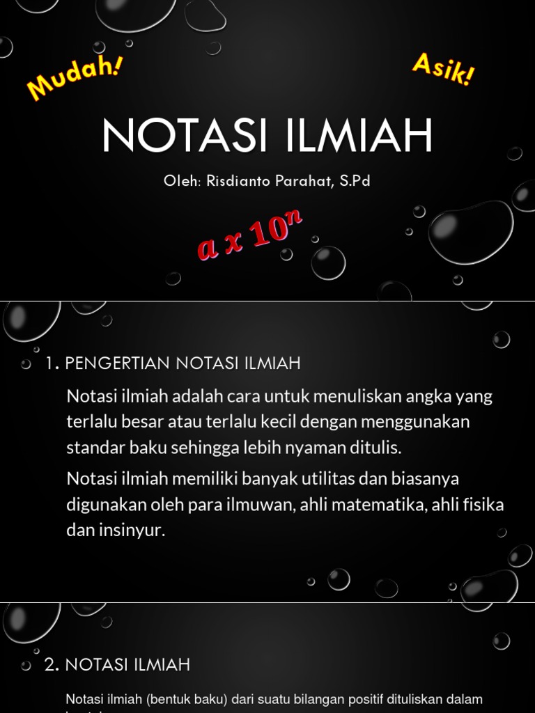 Pengertian dan Contoh Notasi Ilmiah | PDF