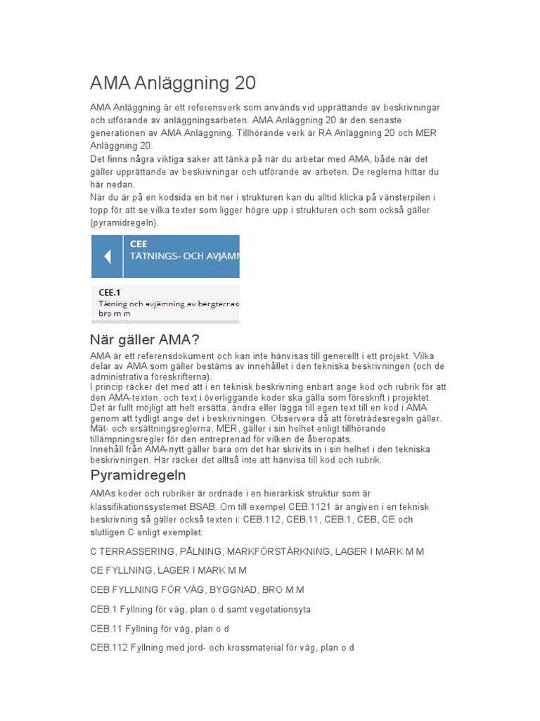 AMA Anläggning 20 | PDF