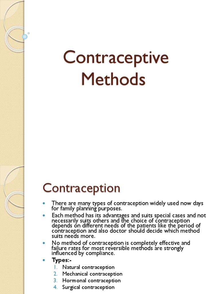 11-Contraceptive Methods | PDF | Birth Control | Combined Oral ...