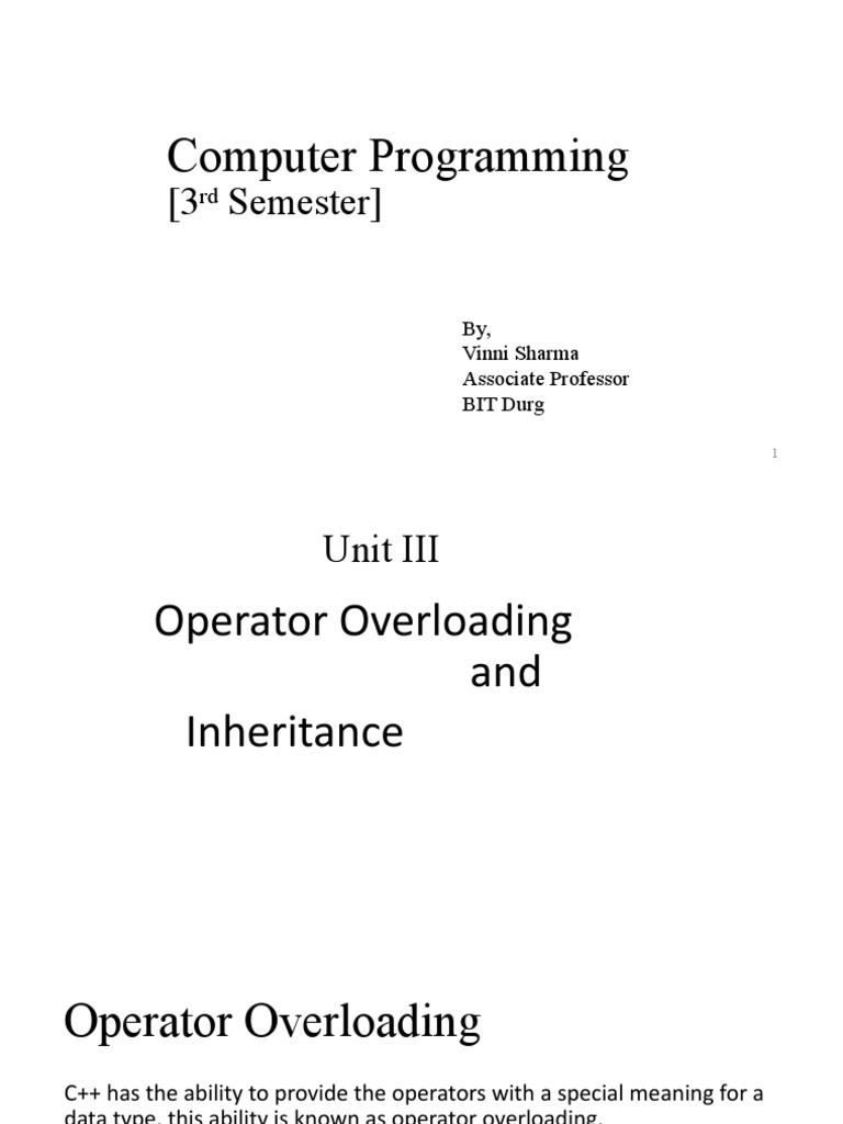 Unit 3 Notes Pdf Class Computer Programming Inheritance Object Oriented Programming