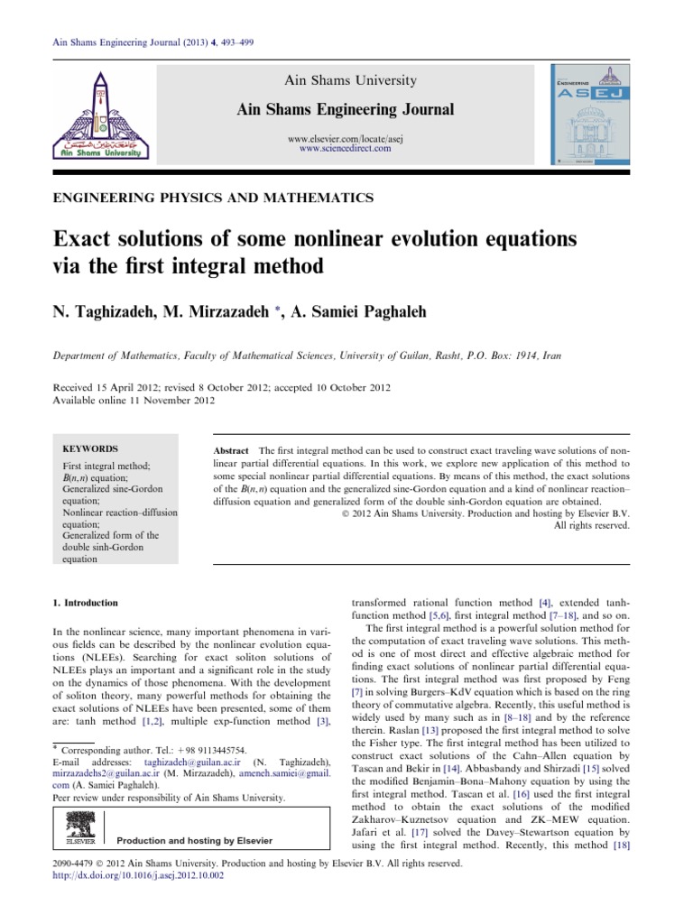 Nonlinear PDE Solutions for Engineers | PDF | Equations | Nonlinear System