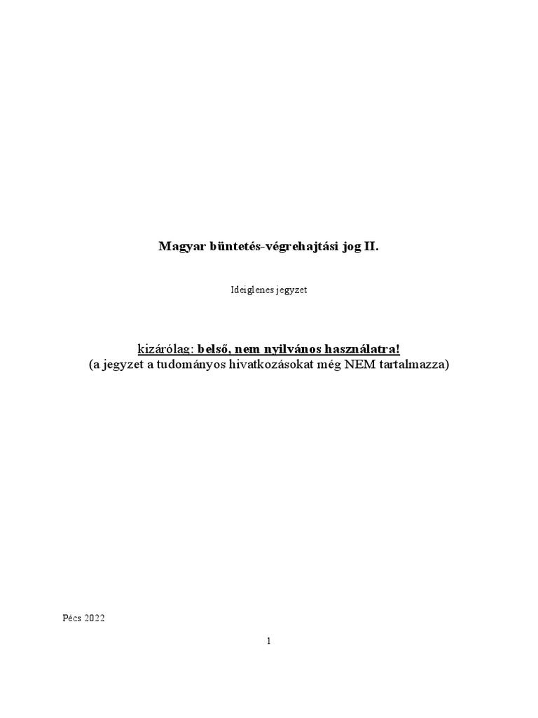 Ideiglenes Jegyzet - II. - 2022 | PDF