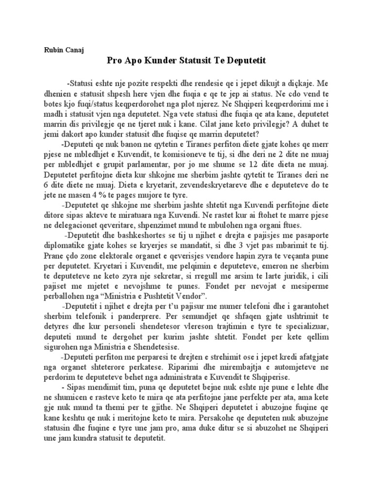 Statusi I Deputetit | PDF