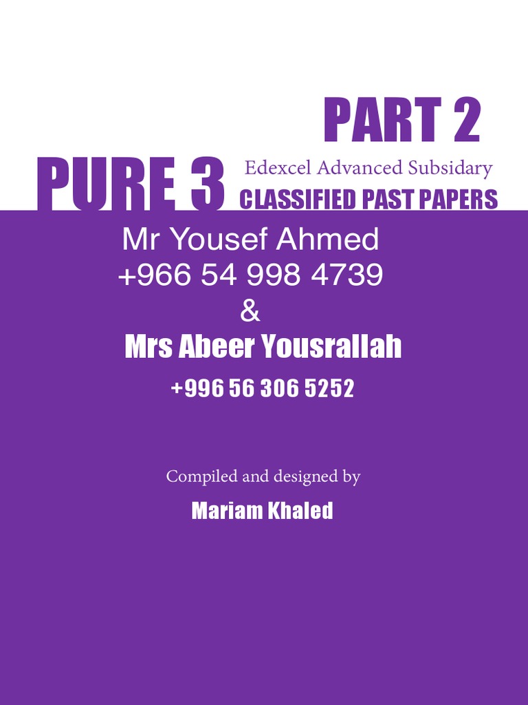 Finalized Pure 3 P2-1 | PDF | Equations | Trigonometric Functions