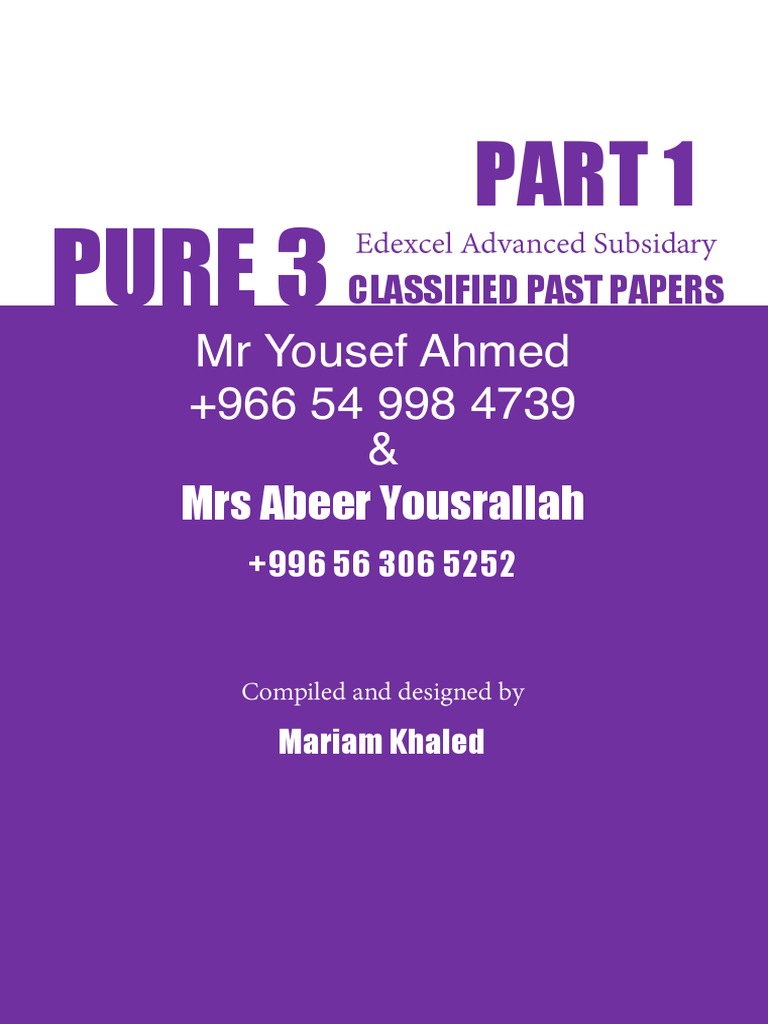 Finalized Pure 3 P1 | PDF | Function (Mathematics) | Mathematical Analysis