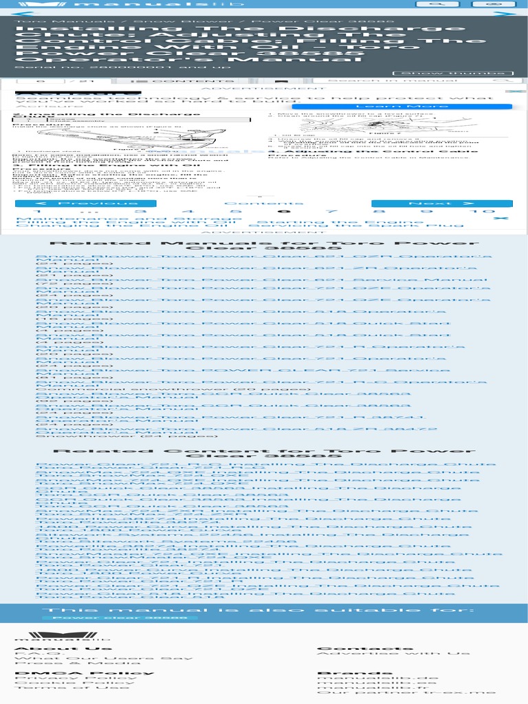 Installing The Discharge Chute Adjusting The Con | PDF | Motor Oil ...