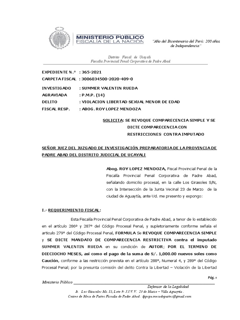 Requerimiento de Comparecencia Res. | PDF | Castigos | Procedimiento Criminal