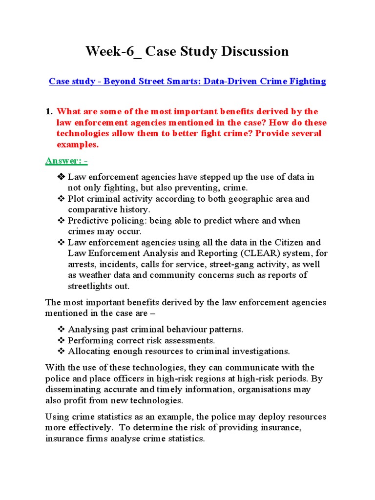 Week-6 - Case Study Discussion | PDF | Police | Crimes