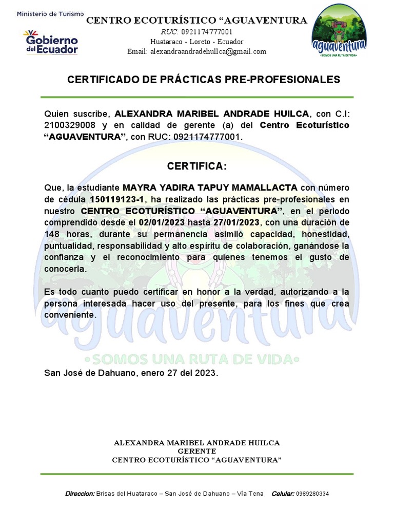 FORMATO CERTIFICADO DE PRÁCTICAS PRE-PROFESIONALES | PDF FORMATO CERTIFICADO DE PRÁCTICAS PRE-PROFESIONALES | PDF