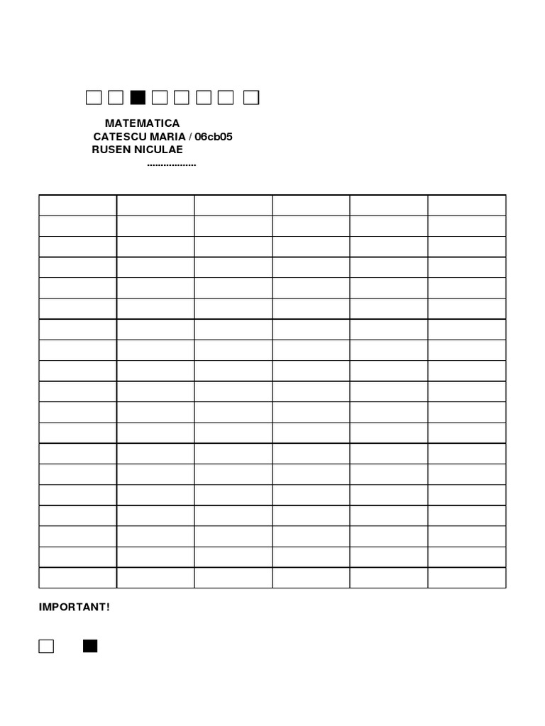 4grile Raspuns COMPER-MATEMATICA ETAPA I | PDF