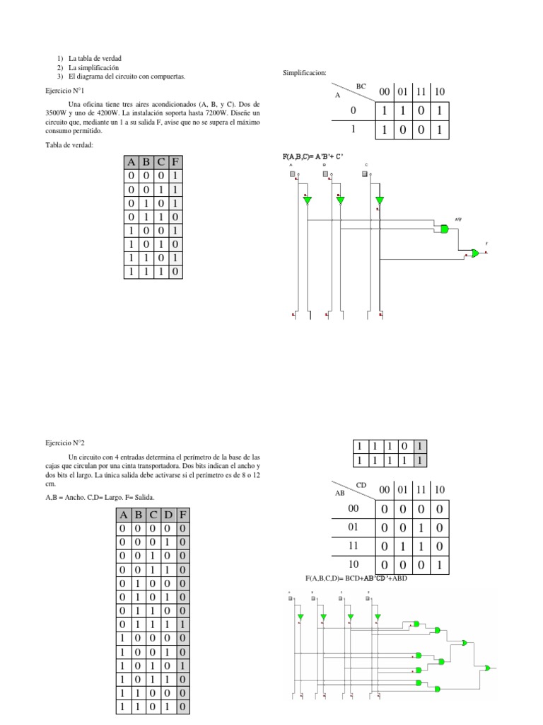 Circuitos Logicos - Ejercicios | PDF | Diseño electronico | Tecnología digital