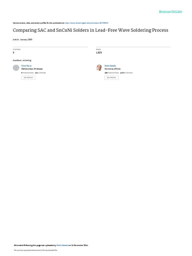 Comparing SAC and SnCuNi Solders in Lead-Free Wave | PDF | Solder ...