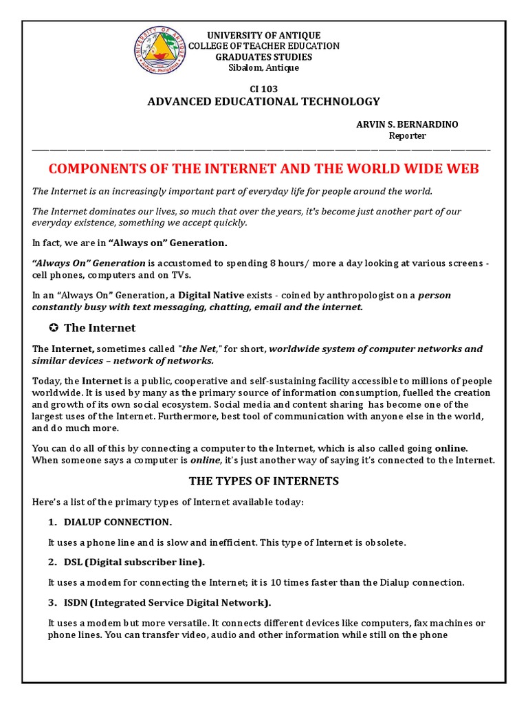 Components of The Internet and The WWW | PDF | World Wide Web ...