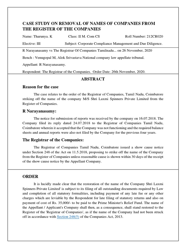 Case Study: Company Name Removal | PDF