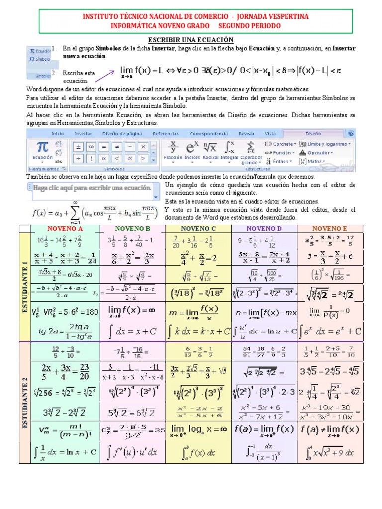 Guia # 5 Formulas, Macros en Word | PDF | Macro (informática) | Ecuaciones