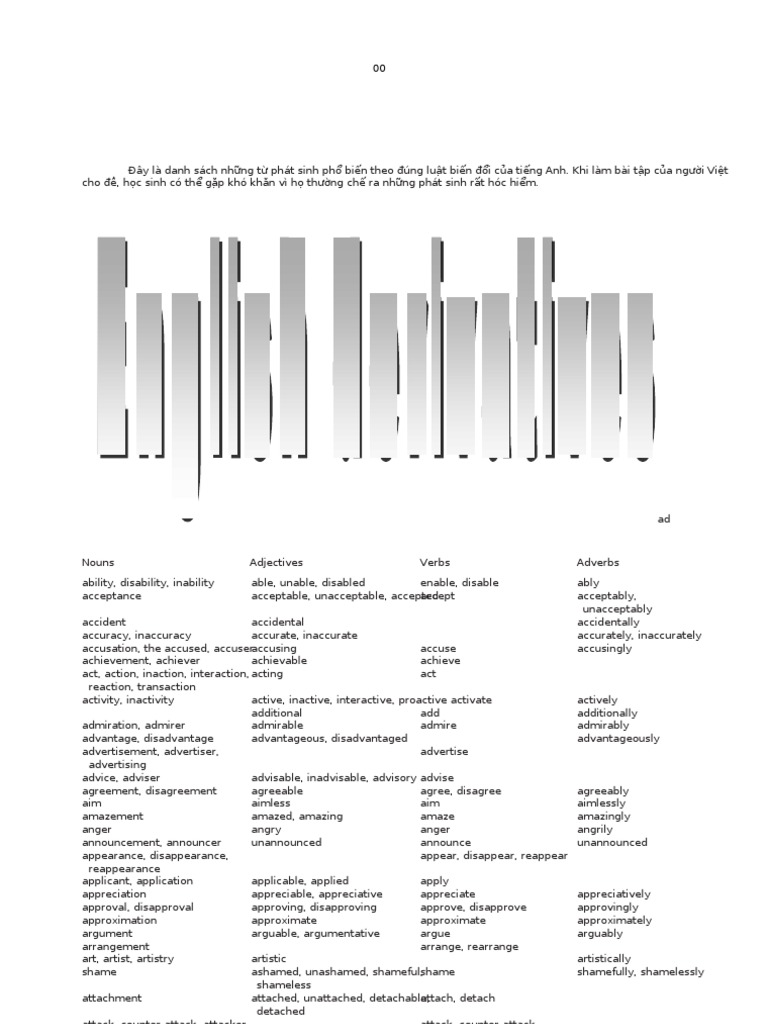 Word Form List | PDF | Science | Philosophical Science