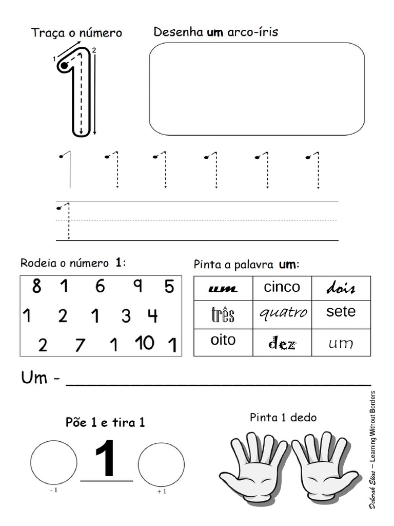 Fichas Simples - Números Do 1 Ao 10 | PDF