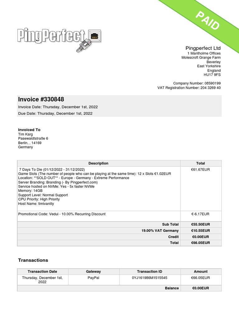 Invoice 330848 | PDF | Computing | Computer Architecture