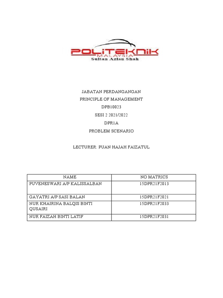 Problem Scenario Pom | Download Free PDF | Recruitment | Human Resources