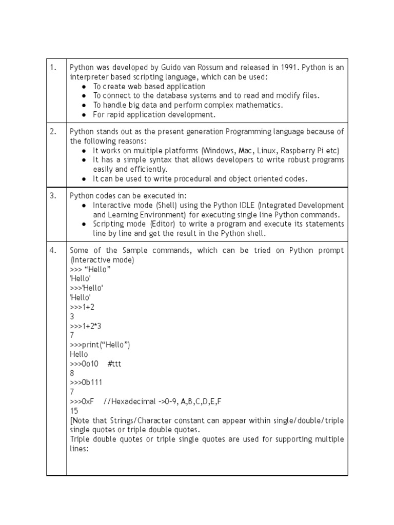 Python Basics 1 Pdf Python Programming Language Parameter Computer Programming