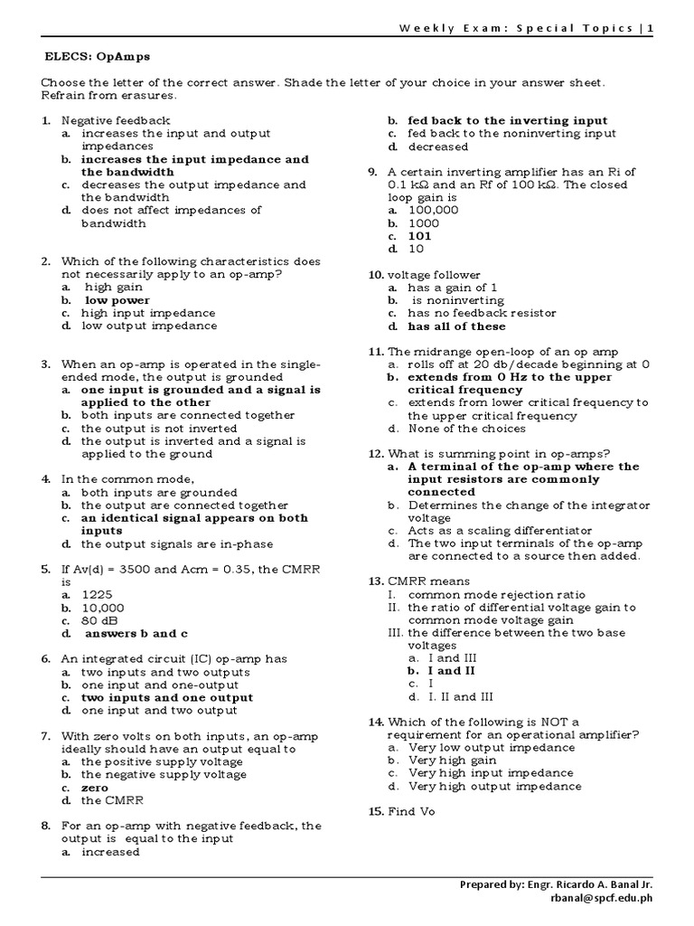 Op Amp | PDF | Operational Amplifier | Telecommunications Engineering