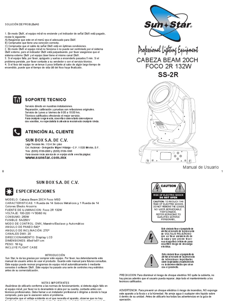 Manual 2r Sun Star | PDF | Fusible (Eléctrico) | Ingenieria Eléctrica