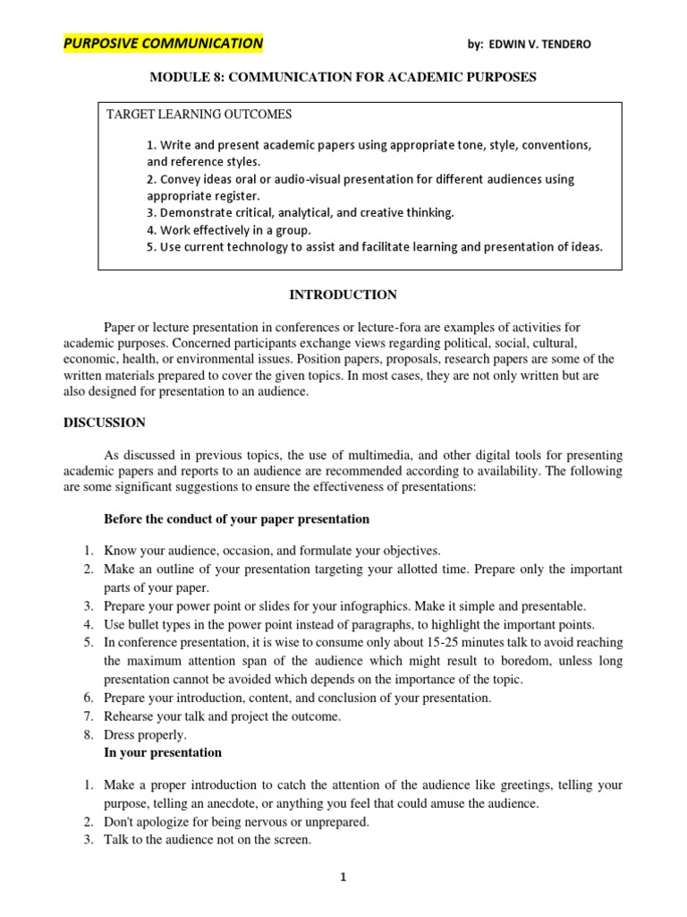M8 - Purposive Communication | PDF | Communication | Graphics