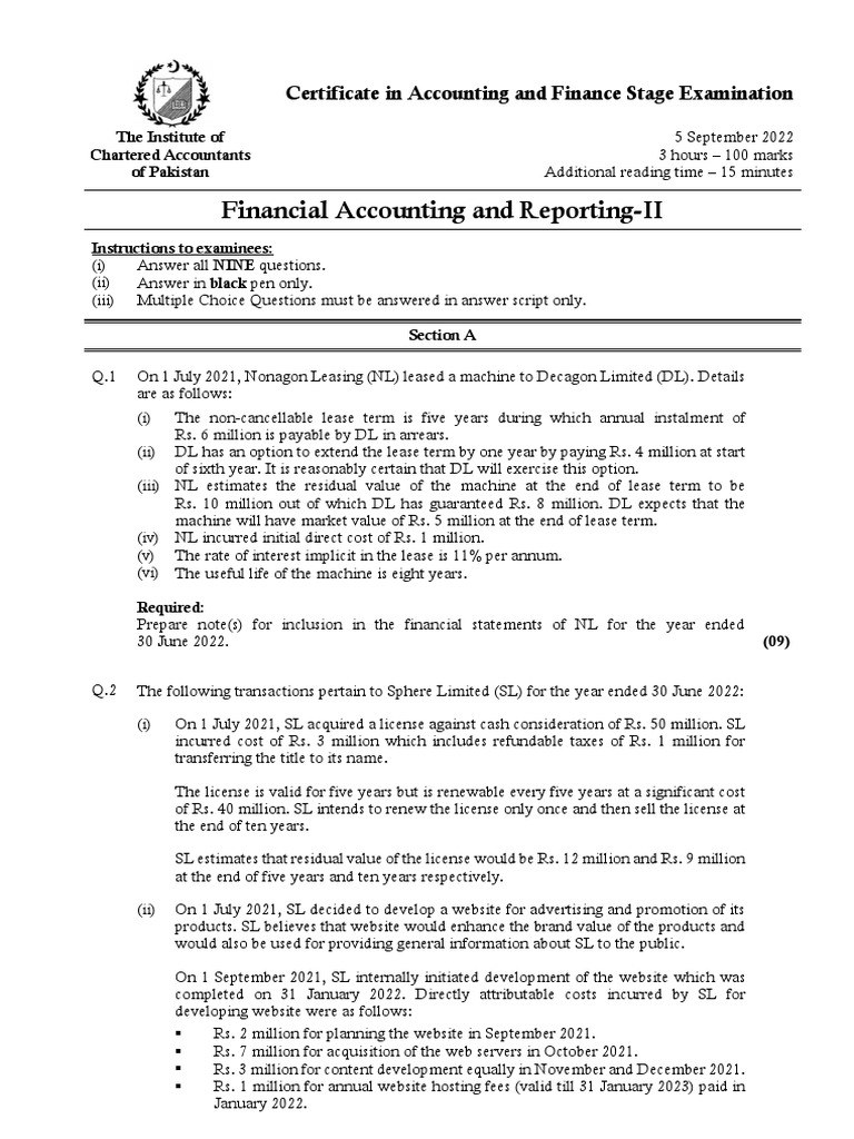 CAF 5 FAR2 Autumn 2022 | PDF | Fair Value | Taxes