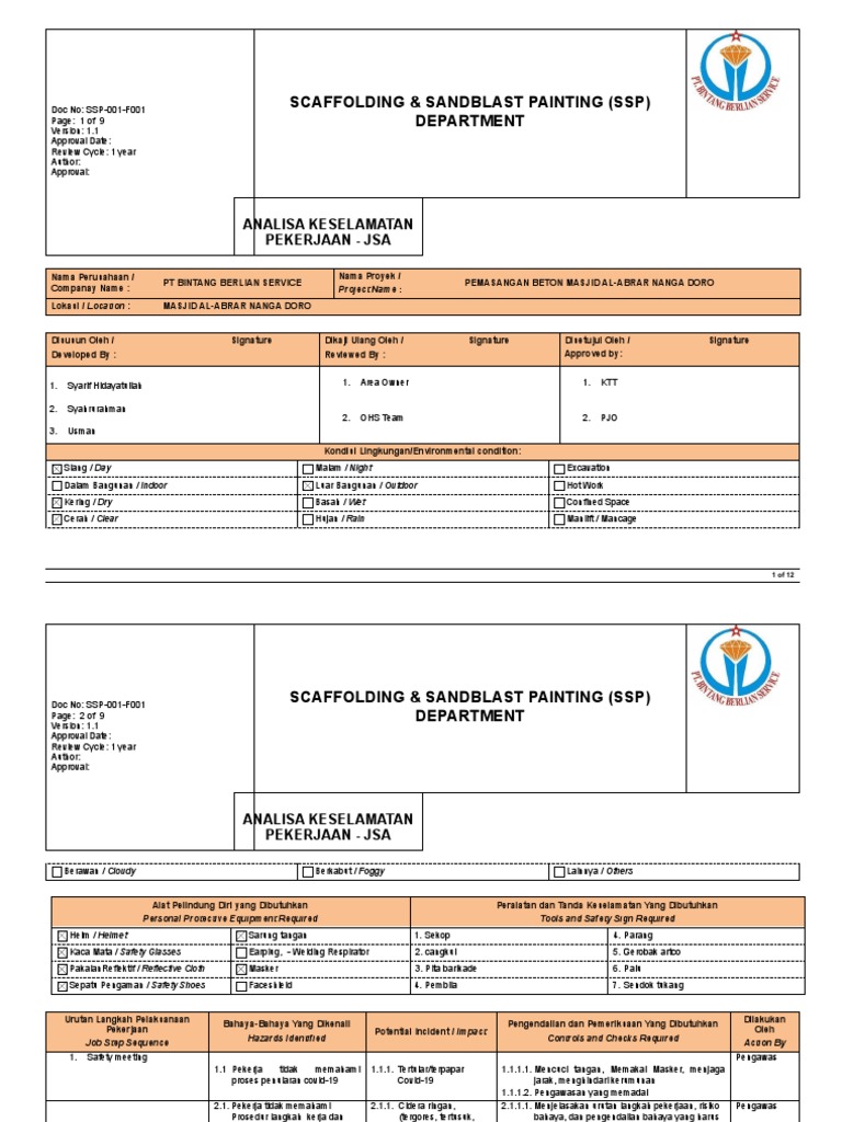 JSA Pest Control Part 2 | PDF