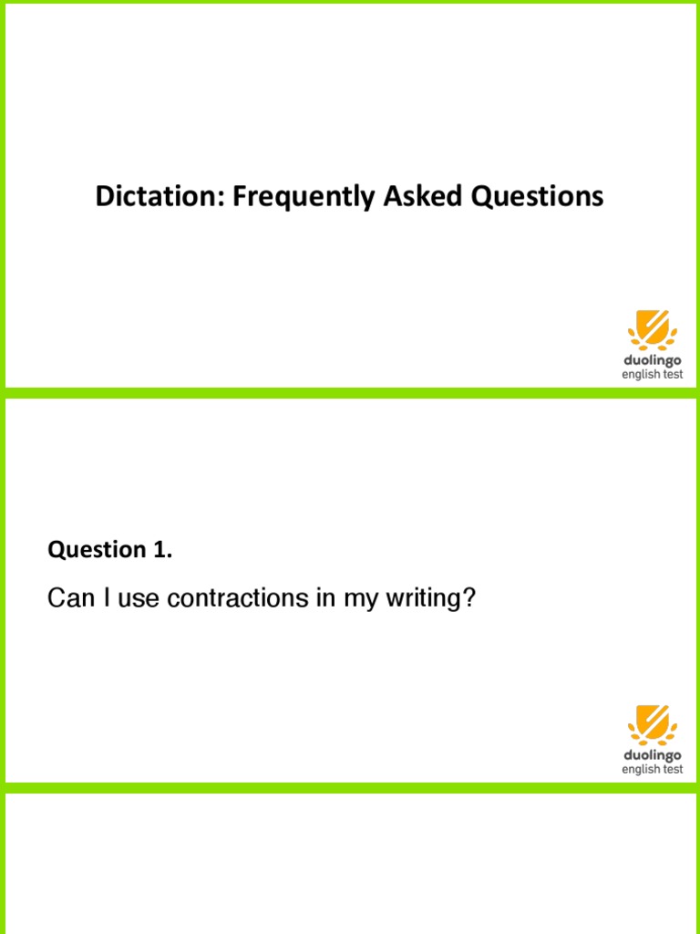 Dictation FAQs and Practice Tests | PDF | Career & Growth