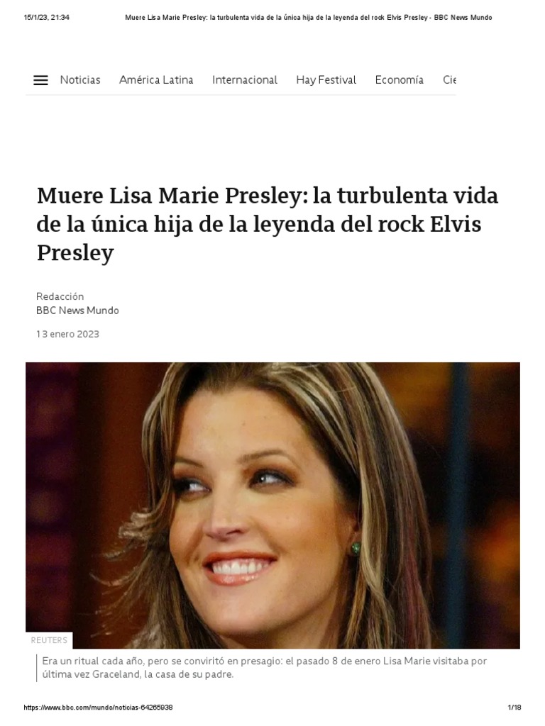 Muere Lisa Marie Presley_ La Turbulenta Vida de La Única Hija de La Leyenda Del Rock Elvis ...