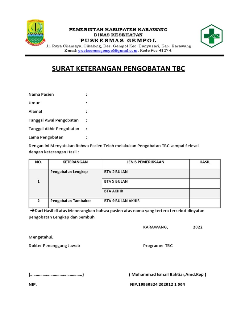 Surat Keterangan Hasil Pengobatan | PDF Surat Keterangan Hasil Pengobatan | PDF